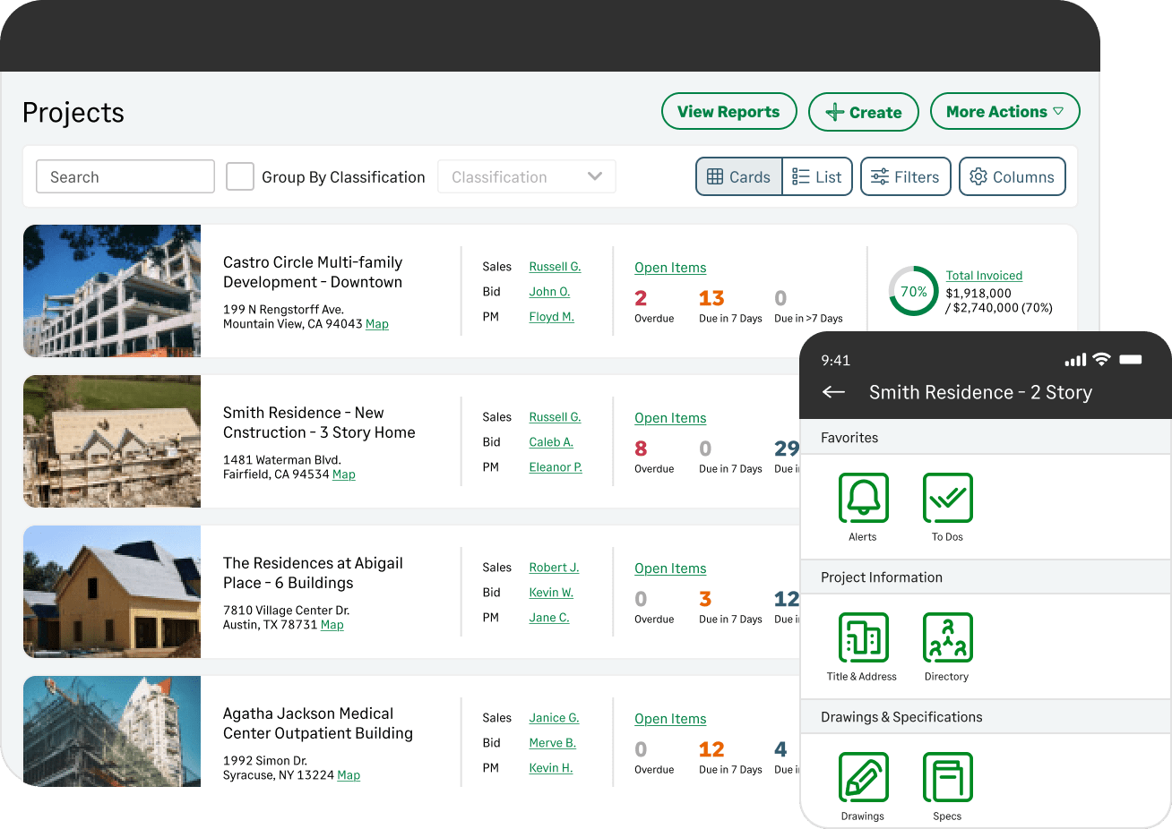 Overview · Construction Management · Developer Portal